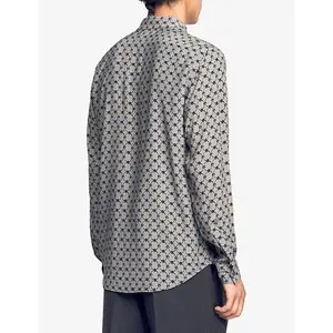Sandro Chain-print Long-sleeve Woven Shirt