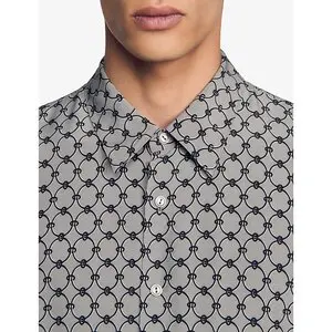 Sandro Chain-print Long-sleeve Woven Shirt