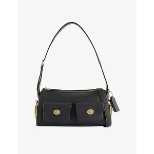 COACH Turnlock Haversack 27 Leather Shoulder Bag - Black