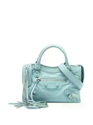 Balenciaga 2014 Mini Lambskin Motocross Giant 21 City Satchel - Blue