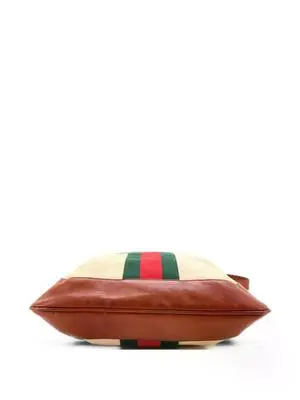 Gucci Shopping Vintage Web Canvas Large Tote Bag