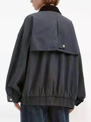 B+AB Contrast-collar Press-stud Jacket - Grey