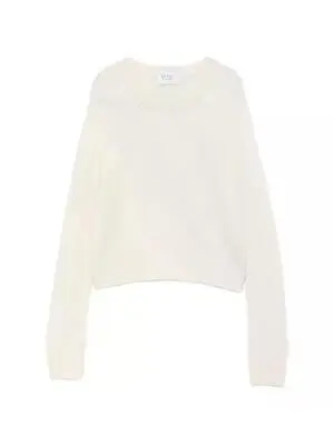 BEYOU Ribbed-trim Sweater - White