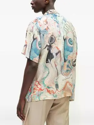ENDLESS JOY Eternal Squid Surrealist-print Short-sleeve Shirt