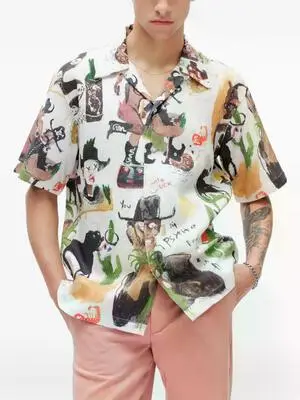 ENDLESS JOY Psycho Graphic-print Shirt - Neutrals