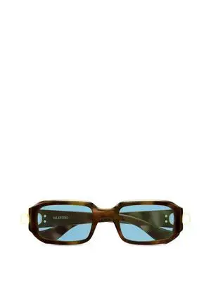 Valentino Garavani Vlogo Signature Rectangle-frame Sunglasses - Brown