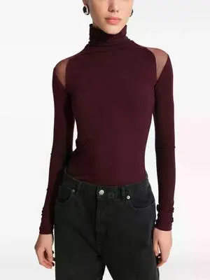 MARCELLA Maria Mesh-panel Top - Red