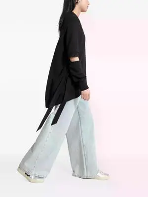 MARCELLA Mavi Cut-out Tie-waist Sweatshirt - Black