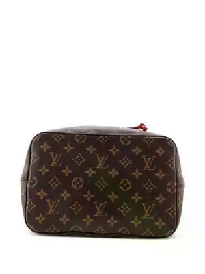 LOUIS VUITTON Neonoe Handbag Monogram Canvas With Leather Mm Bucket Bag - Red