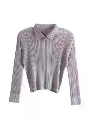 Issey Miyake Monthly Colours August Plissé-effect Zipped Jacket