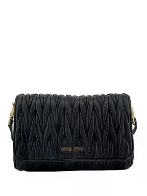 Miu Miu 2010-2026 Matelasse Nappa Flap Crossbody Bag - Black