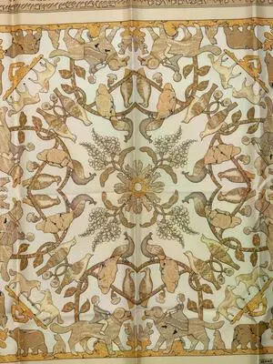 Hermès 20th Century Early America Silk Scarf 90 Scarves Neutrals