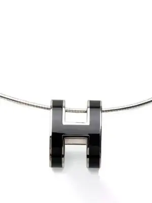 Hermès 2000-2010 Enamel Pop H Pendant Necklace Costume Necklace