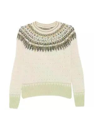 Ermanno Scervino Fair Isle Crystal-embellished Sweater