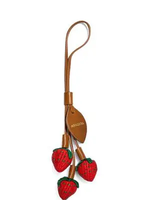 AQUAZZURA Strawberry Leather Bag Charm
