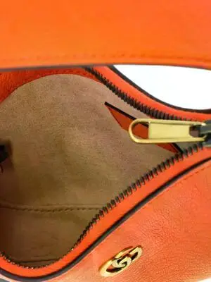 Gucci Aphrodite Leather Mini Shoulder Bag - Orange