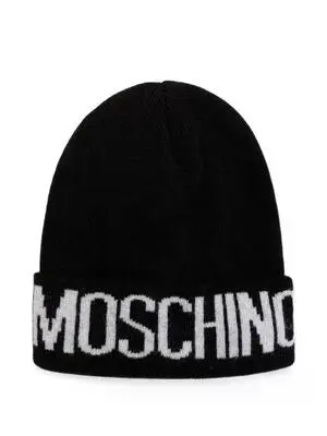 Moschino Logo-intarsia Beanie Hat - Black