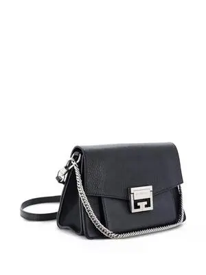 Givenchy Gv3 Flap Bag Leather Small Shoulder Bag - Black