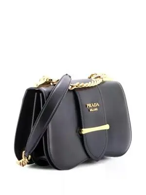 Prada Sidonie Chain Shoulder Bag City Calf Medium Crossbody Bag - Black