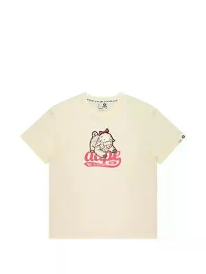 AAPE BY *A BATHING APE Alpaca Graphic-print Cotton T-shirt - Neutrals