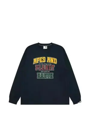 AAPE BY *A BATHING APE Graphic-print Long-sleeve T-shirt - Blue