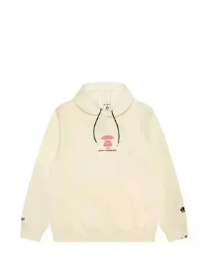 AAPE BY *A BATHING APE Logo-print Drawstring Hoodie - Neutrals