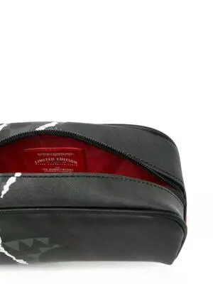 SPRAYGROUND Shark-print Checkered Wash Bag