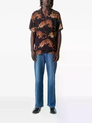 ENDLESS JOY Leopardo Graphic-print Short-sleeve Shirt - Black