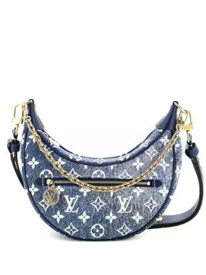 LOUIS VUITTON Loop Handbag Monogram Jacquard Denim Hobo Bag - Blue