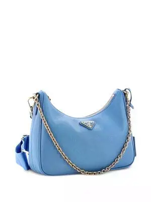 Prada Re-edition 2005 Shoulder Bag Saffiano Leather Small Crossbody Bag - Blue