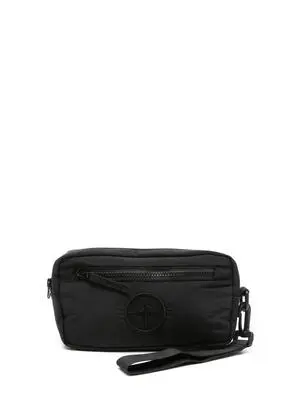 Stone Island Compass-motif Clutch Bag - Black
