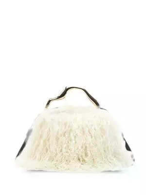 Cult Gaia Solene Shearling Tote Bag - Neutrals