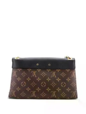 LOUIS VUITTON Pallas Chain Monogram Canvas And Calfskin Shoulder Bag Black