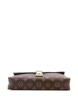 LOUIS VUITTON Pallas Chain Monogram Canvas And Calfskin Shoulder Bag - Black
