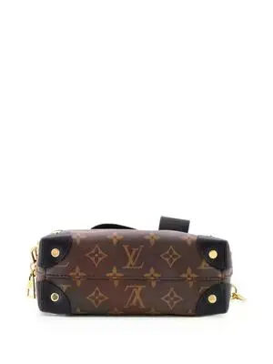 LOUIS VUITTON Petite Malle Souple Handbag Monogram Canvas With Leather Shoulder Bag