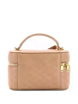 Saint Laurent Gaby Zip Around Vanity Bag Quilted Leather Mini Satchel - Neutrals