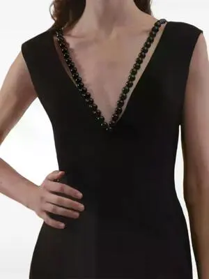 GEMY MAALOUF Bead-embellished Ruffled Dress