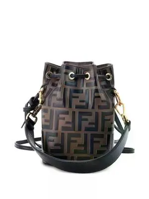 Fendi Mon Tresor Zucca Embossed Leather Mini Bucket Bag