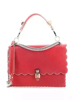 Fendi Kan I Bag Leather Medium Shoulder Bag - Red