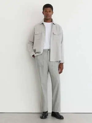 REISS Wool-blend Relaxed-fit Trousers - Soft Grey