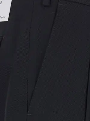 PT TORINO Slim Fit Pleated Gabardine Tailored Trousers - Black