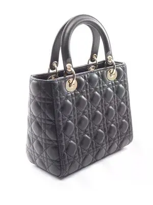 Dior 2000-2026 Medium Lambskin Cannage Lady Satchel