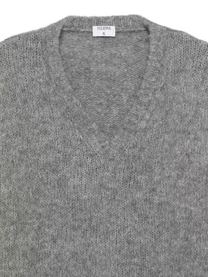 Filippa K Hairy V-neck Knitted Sweater - Grey