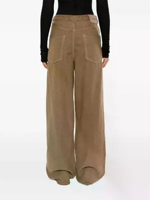 UMA WANG Contrast-stitch Wide-leg Trousers
