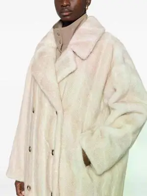SWORD 6644 Double-breasted Faux-fur Coat