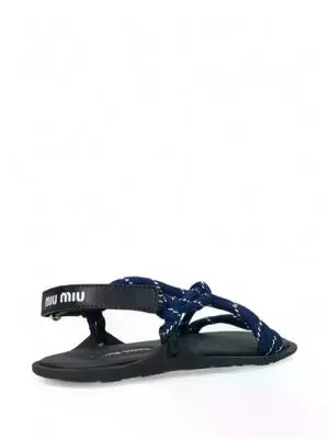 Miu Miu Riviere Cord And Leather Sandals