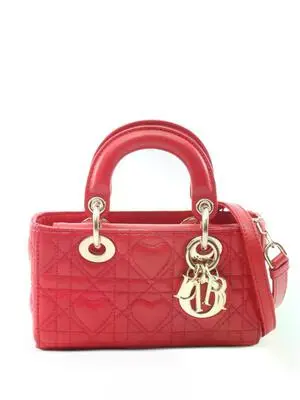 Dior 2010 Micro Lady D-joy Cannage Tote Bag - Red