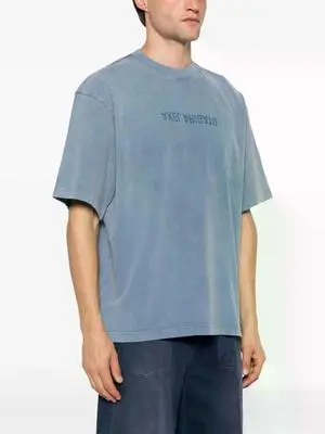 Axel Arigato Distort Logo-print Cotton T-shirt - Blue