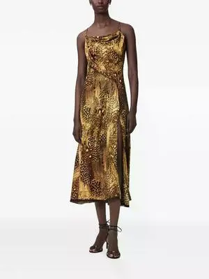 ALLSAINTS Claire Animal-print Midi Dress - Neutrals