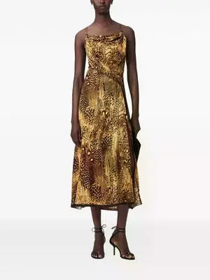 ALLSAINTS Claire Animal-print Midi Dress - Neutrals